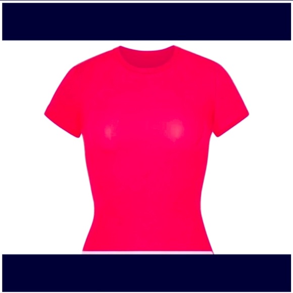 SKIMS | Tops | Skims Ultra Pink Rare Fit Everybody Tshirt Large Nwt ...